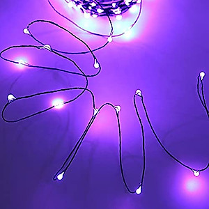 Twinkle Star 33 FT 120 LED Outdoor Solar String Lights, Solar Powered Halloween Decorative Fairy Lights with 8 Modes, Waterproof Black Wire Light Christmas Patio Yard Wedding Party, Purple, 2 Pack