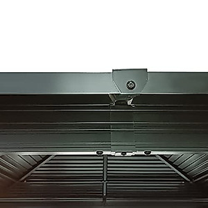 Outsunny 10' x 10' Hardtop Gazebo Canopy with Galvanized Steel Double Roof, Aluminum Frame, Permanent Pavilion Outdoor Gazebo with Netting and Curtains for Patio, Garden, Backyard, Brown