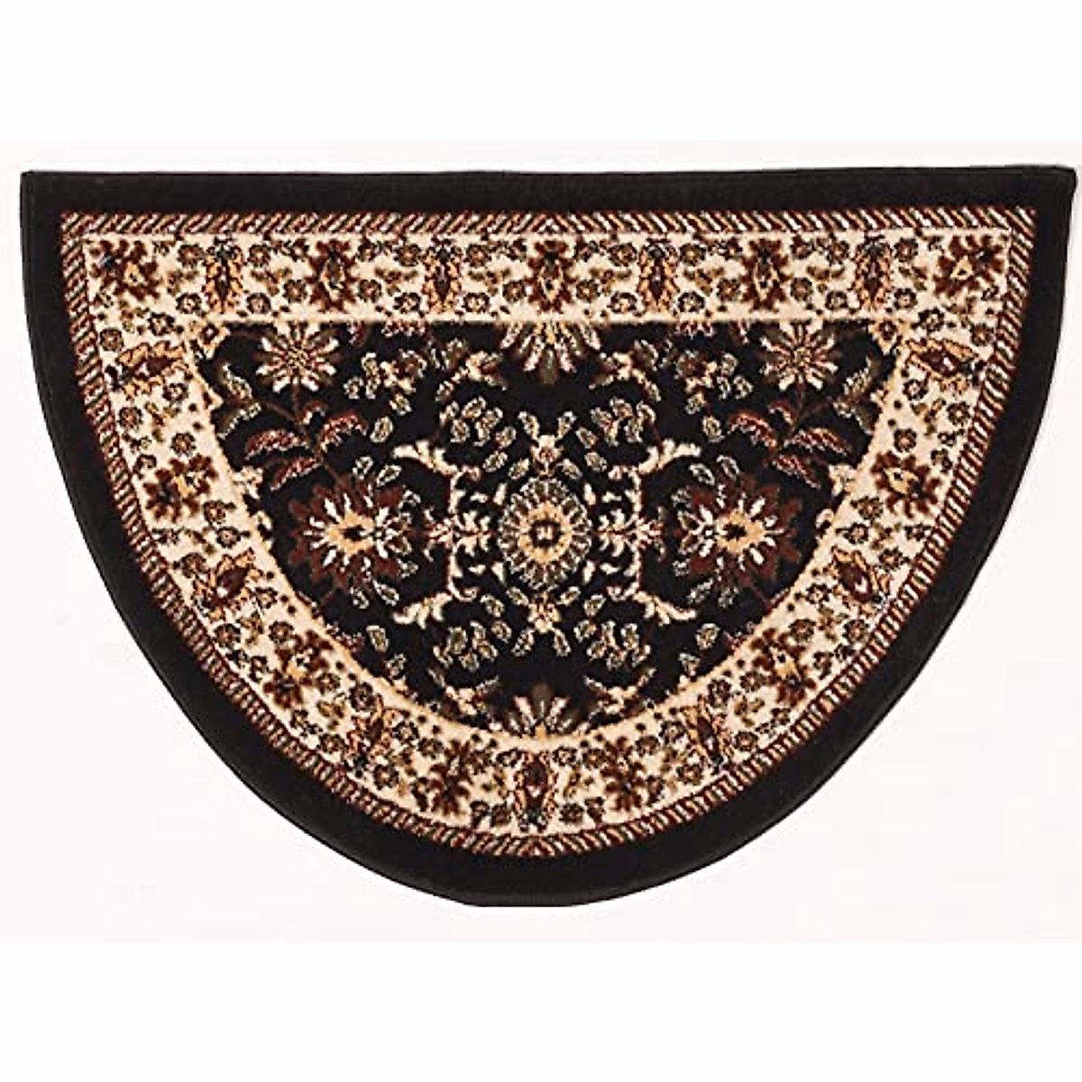 Great American Distributors Hearth Slice Fireplace Rug - Log Cabin Decor, Kitchen Carpet, Accent Rug, Fire Resistant Mat, Traditional Designs, 2'2" x 3'3" (Cream/Black)