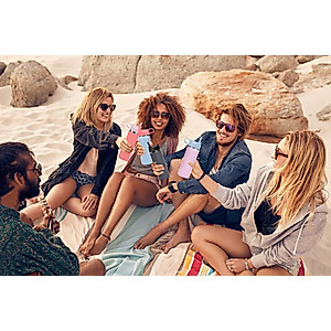 Top Souls Wide Mouth Straw Lids Compatible with Most Sports Water Bottles, 2 Lids 2 Long Straws 2 Brushes in 1 Value Pack. (Frost/Black)