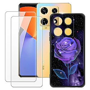 MILEGAO Infinix Note 30 Pro 4G X678B Case + 2PCS Screen Protector Tempered Glass, Ultra Thin Bumper Shockproof Soft TPU Silicone Cover for Infinix Note 30 Pro 4G X678B (6.78”) Rose