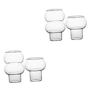 UPKOCH 4 Pcs Glass Juice Glass Whisky Glasses Flute Glasses Transparent Glasses Cup Glass Coffee Mug Trifle Bowls Dessert Bowl Clear Glass Cup Glass Cake Cup Ice Cream Transparent Wedding