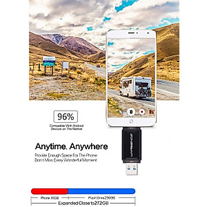 WANSENDA Type C USB C Flash Drive OTG USB 3.1 Thumb Drive (64GB, Black)