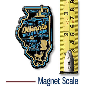 Illinois Premium State Magnet by Classic Magnets, 1.8" x 3", Collectible Souvenirs Made in The USA
