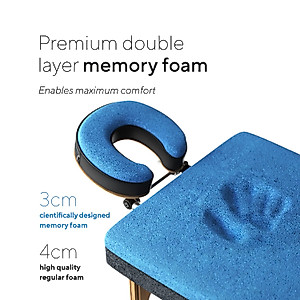 Luxton Premium Memory Foam Massage Table - Rolling Travel Case, Washable Sheets, Thicker & Wider