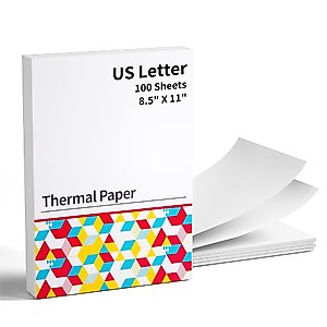 Itari US Letter Thermal Paper for M08F-Letter Portable Printer, Multipurpose Thermal Paper for Picture, Homework, Contract, 8.5" x 11" Size, 100 Sheets