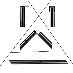 Adjustable Tarp Pole Canopy Pole Set of 2 for Shelters,Awnings,Camping Tarps (Black)