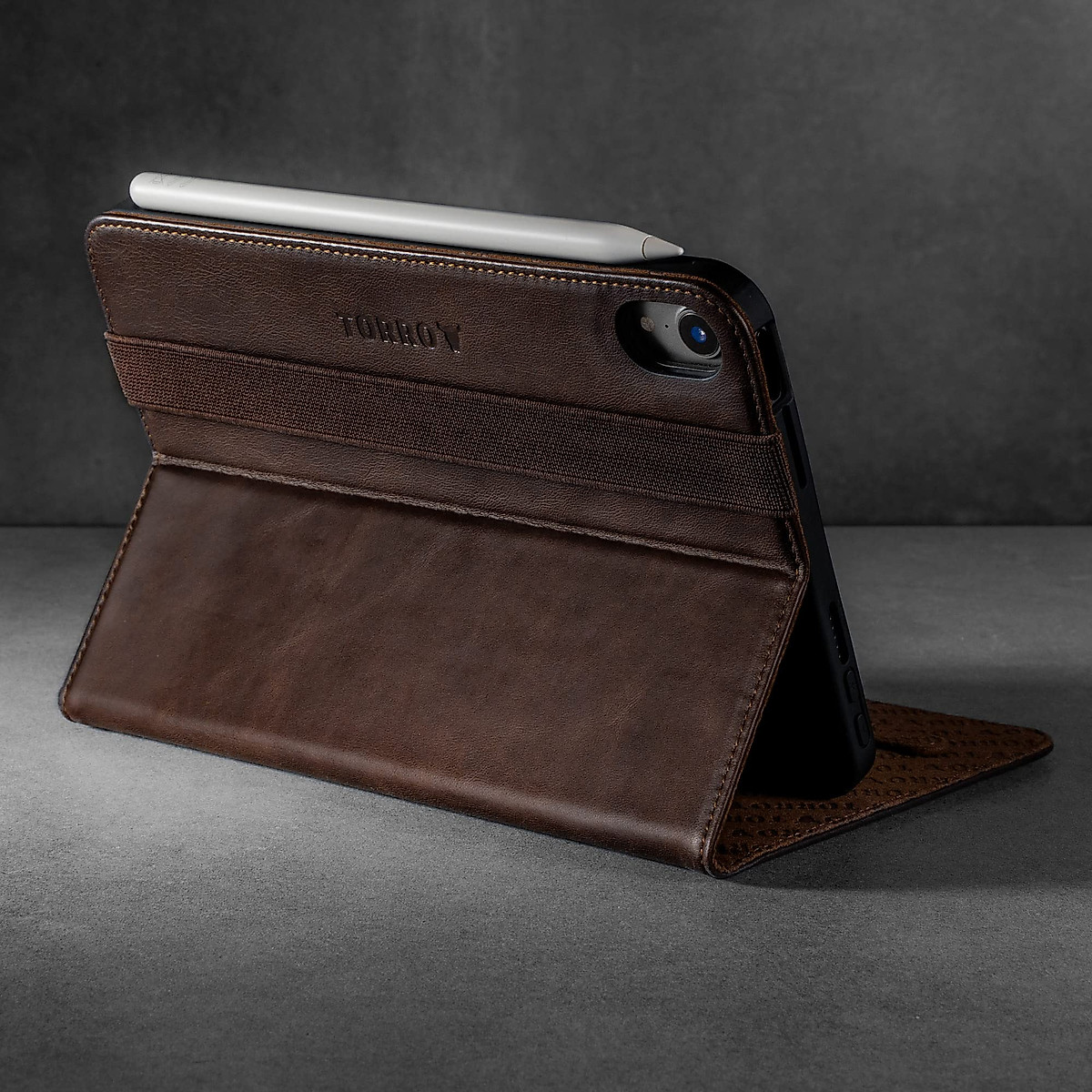 TORRO Case Compatible with iPad Mini 7/6 – Genuine Leather iPad Mini 7th / 6th Generation (2024/2021) Cover with Stand Function, Apple Pencil Connectivity and Wake Sleep Function (Dark Brown)