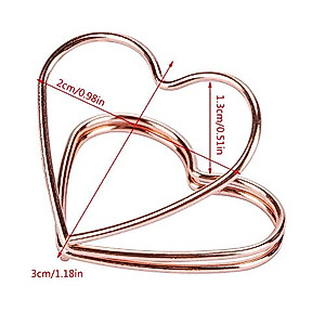 5pcs Paper Clips Rose Gold Color Metal Electroplating Heart Shape Page Marker Funny Bookmark Clip for Office Supplier School Student