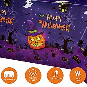 WERNNSAI Halloween Tablecloths 1 PC - Halloween Party Tablecloth Halloween Plastic Tablecloth 108" x54” Disposable Tablecloth Rectangular Tablecloth Waterproof Tablecloth Kids