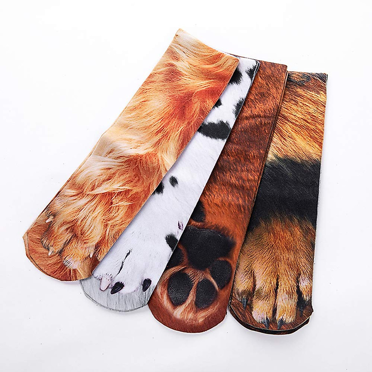 SherryDC Mens Boys Novelty Crazy Cool Funny Animal Paws 3D Printed Casual Crew Tube Socks