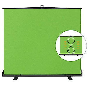 EMART 77in x 92in Collapsible Chromakey Panel Green Screen for Photo Backdrop Video Studio, Live Game, Portable Pull Up, Solid Aluminium Base Wrinkle-Resistant Fabric, Auto-Locking Air Cushion Frame