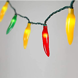 Chili Pepper String Lights, 13.6 Feet Red Green and Yellow Chili Pepper String Lights with 35 Lights, Connectable Pepper Lights for Indoor Outdoor Garden Kitchen Party mexican Fiesta Decoration