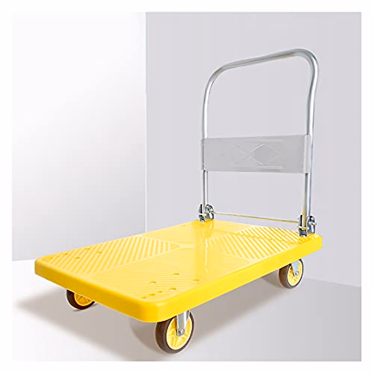 Generic Hand Truck Folding Platform Truck Plastic Panel Push Dolly with Metal Handle 360 Degree Swivel Wheels for Indoor Floor Silent Moving Utility Cart (Size : 385lb)