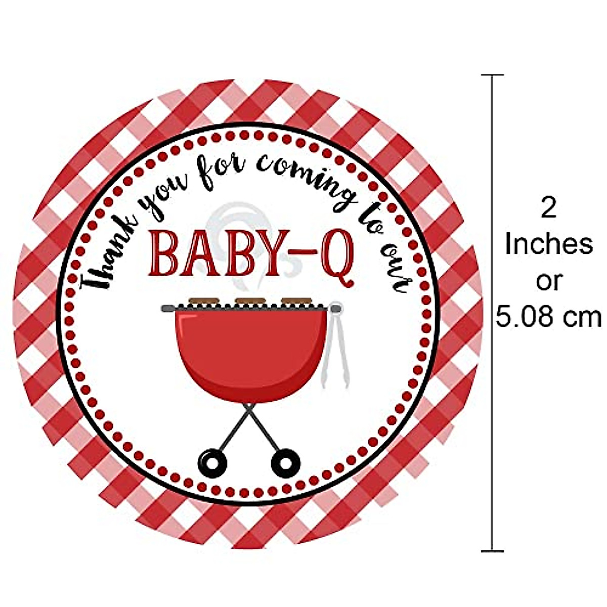 Baby Q Sticker Labels by Adore By Nat - Co-Ed Baby Shower for Couples - Coed Party for Mom and Dad - Set of 30