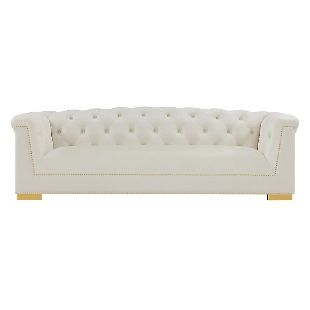 Tov Furniture Farah Velvet Sofa (Cream)