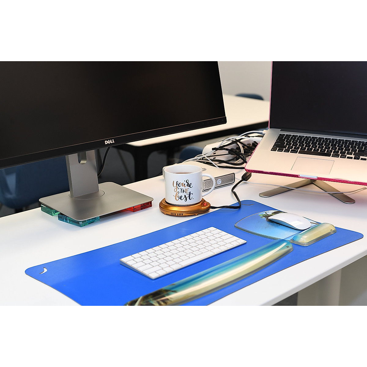 Home-X - Mug Warmer, Multipurpose Heating Pad for Desktop Heated Coffee & Tea or Candle & Wax Warmer, Copper Finish