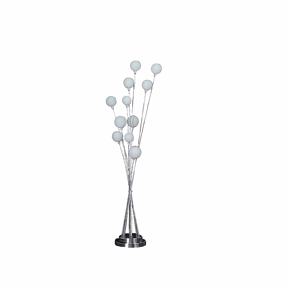 46" Chrome Multi Light Led Novelty Floor Lamp 46 X 9 Silver Modern Contemporary Black
