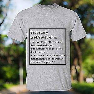 Funny Gift Friend Gift For Receptionist Administrator Secretary Definition Men Women White Gray T Shirt