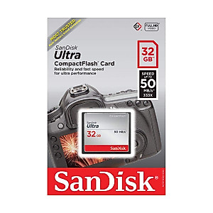 SanDisk Ultra 32GB Compact Flash Memory Card Speed Up To 50MB/s- SDCFHS-032G-G46 (Label May Change)