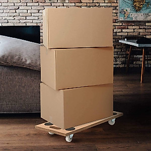 Factorduty Pack of 2 23 X 12 Rectangle Wood Platform Dolly Dollies Furniture Dolly Mover Carrier Dolly Cart 400-LB Load Rating 2 Inch Wheel