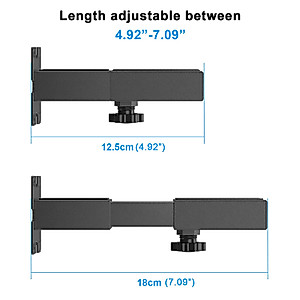 Adjustable Universal Soundbar Mount Bracket Shelf- Extends 4.92" to 7.09" Sound Bar Mount for Samsung, Onn, Roku, JBL, Vizio, Sony, Bose and More Brands, Soundbar Wall Mount Mounting Brackets Kit