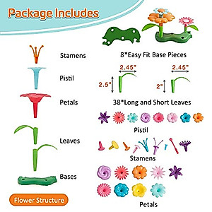 Byserten Gifts for 3-6 Year Old Girls Flower Garden Building Set 98 PCS Arts and Crafts for Girls 11 Colors Birthday Gifts Christmas