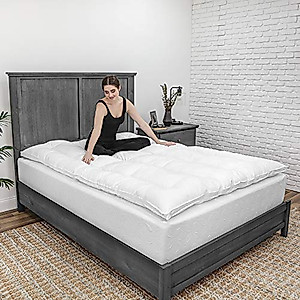 EcoPEDIC 2.5-Inch MemoryLOFT 100% Cotton Cover-Queen Mattress Topper, White
