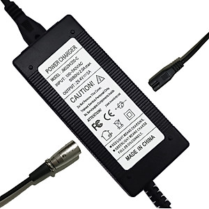 Unocho 29V Battery Charger 2A DC Charger Power Supply Adapter for 24V Lithium Batteries li-ion Batteries Pack with 3-pin XLR Connector