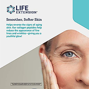Life Extension Collagen Peptides for Skin & Joints - Hydrolyzed Multi-Collagen Complex Type I, II & III Unflavored Powder for Healthy Bone, Joint and Skin Care - Gluten-Free, Non-GMO - 12 Oz