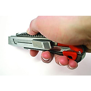 NT Cutter Heavy Duty Aluminum Die-Cast Grip Multi-Blade Cartridge Knife, 1 Knife (L-2000RP), Red.