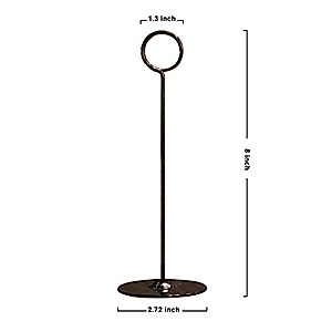 Urban Deco 16 Pieces Table Card Holder 8 inches Table Number Holders Place Steel Card Holders for Photos, Food Signs, Memo Notes, Weddings, Restaurants, Birthdays (Black)