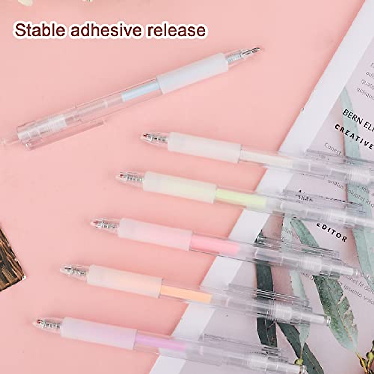 6pcs Dry Liquid Glue Glue Pens, Colorful Sticky Glue Glue Pens Quick Dry Glue Pens for Scrapbooking Fabric Card Making and Crafts (6 Colors)