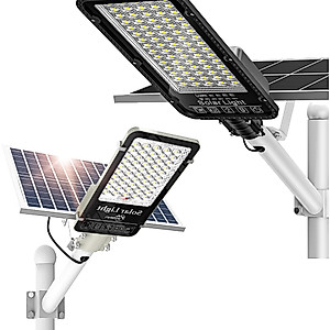 WYWNA 8000W Solar Street Lights Outdoor+5000W Solar Street Lights Outdoor - 6500K Solar Parking Lot Lights Commercial Dusk to Dawn, Heavy Duty Split Type LED Solar Street Light Remote Control, Street