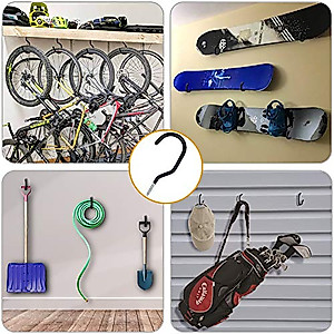 KURUI Bike Hooks for Garage Wall, 6 Pack Heavy Duty Bicycle Hangers for Hanging with PVC Coating, Wall Mount Bicycle Storage for Ceilings, Space Saving Utility Organizer for Basement Warehouse