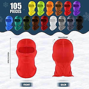 Kigeli 105 Pcs Balaclava Face Mask Ski Mask Winter Face Gaiter for Men Motorcycle Ski Scarf for Women Outdoor Sports(Black)