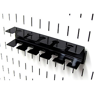 Wall Control ASM-SL-008 B Pegboard Slotted Tool Holder Bracket Slotted Metal Accessory for Wall Control Pegboard Only, Black