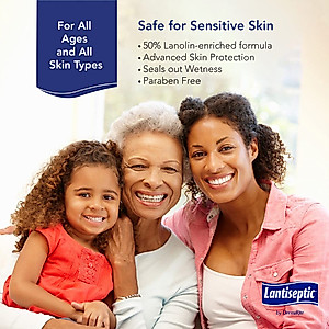 Lantiseptic Moisture Shield Original Skin Protectant – 50% Lanolin Enriched Skin Protectant Barrier Cream for Incontinence – Paraben Free, 1 Jar, 12oz