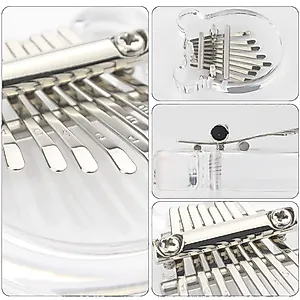 SonicoTech Mini Kalimba Mini Thumb Piano 8 Keys Finger Piano Marimbas Hand Piano Cute Kalimba with Lanyard Keychain Special Lovely Gifts (Crystal bear) Visit Store for Bundle Sales