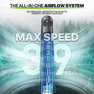 Magshion 47 Inch 3 Speeds Oscillating Quite Tower Fan with Remote Control for Indoor Home Bedroom (Gray)