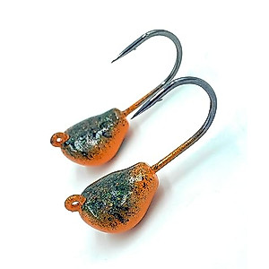Tautog Jig, Sheepshead Jig, 2 Pack, Standup Style Tog Jig, Ultra Tough Powder Coat Finish with 2X Hook, 1/2-2oz Sizes, Multiple Colors, Made in The USA (1oz, Green Crab)