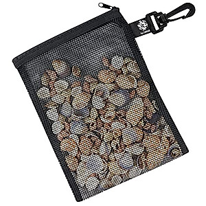 PALTERWEAR Mesh Zipper Bag with Clip - Set of 4 (Black, 6 x 8 inch)