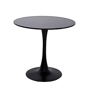 Forsho Tulip Table 32" Round Dining Table Set for 4, Mid Century Modern Circle Dining Table with Pedestal Base (Black)