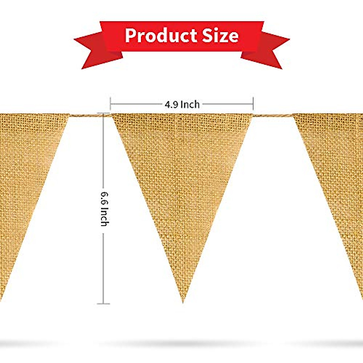 LEOBRO 48 Pcs Burlap Banner, 36Ft Triangle Flag, DIY Decoration for Holidays, Wedding, Camping, Party, New Year Decorations, Merry Christmas Banner, Indoor Christmas Decoration