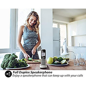 Panasonic KX-TGF375S + 1 KX-TGFA30S Handset (6 Handsets Total) Bluetooth Cordless Phone System with Dual Keypad (KX-TGF370S + 5, KX-TGF372S + 4, KX-TGF373S + 3, KX-TGF374S + 2) (Renewed)