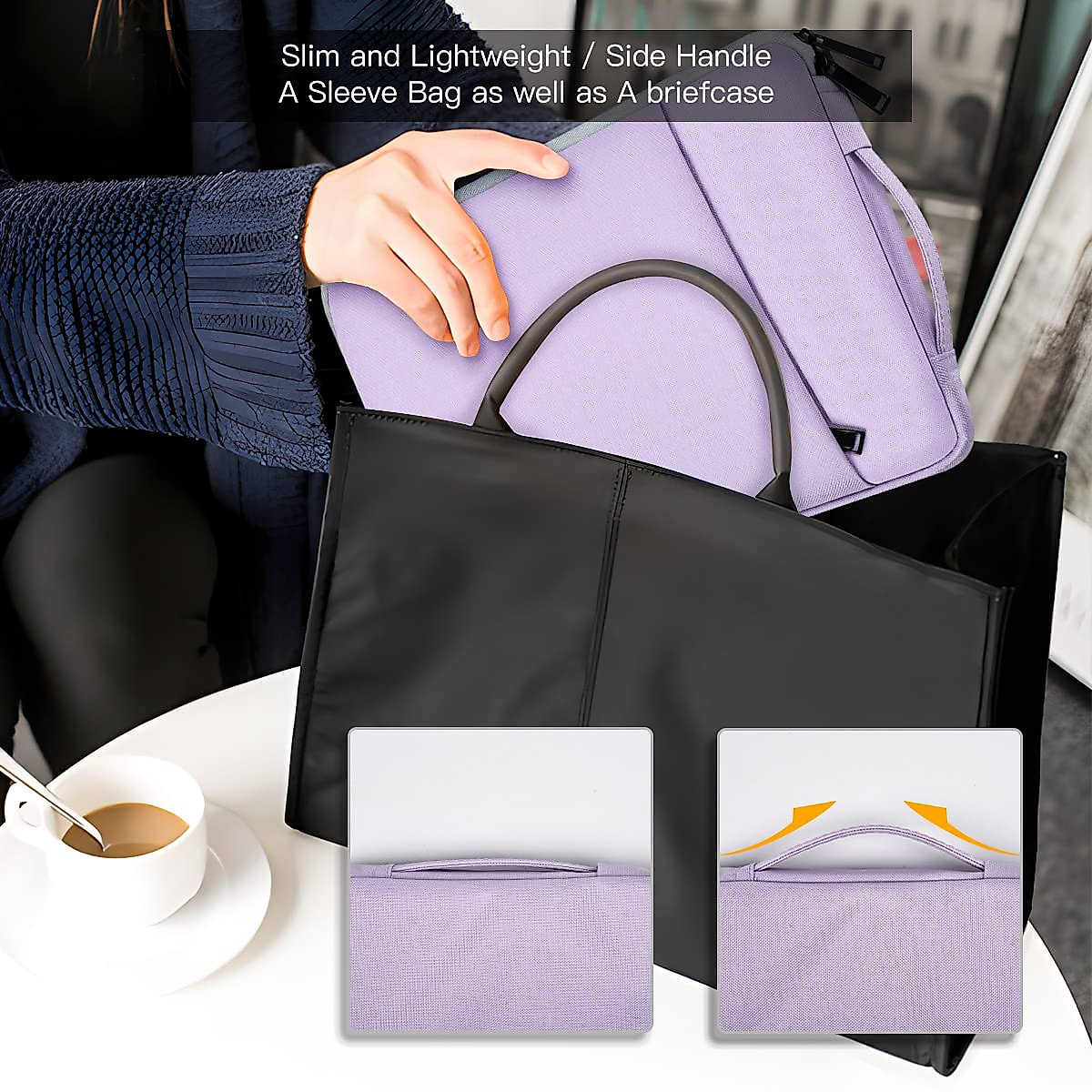 17 17.3 inch Laptop Bag for Women, Computer Sleeve Case Compatible with HP Pavilion 17/ Envy 17/ Dell/Lenovo IdeaPad/LG Gram/MSI/ASUS Notebook/Razer Blade Pro 17, Purple