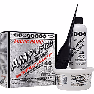 MANIC PANIC Flash Lightning Hair Bleach Kit - 40 Volume Developer + Bleach Powder Hair Lightener For Dark Hair + Lifting up to Seven Levels - Vegan And Cruelty Free