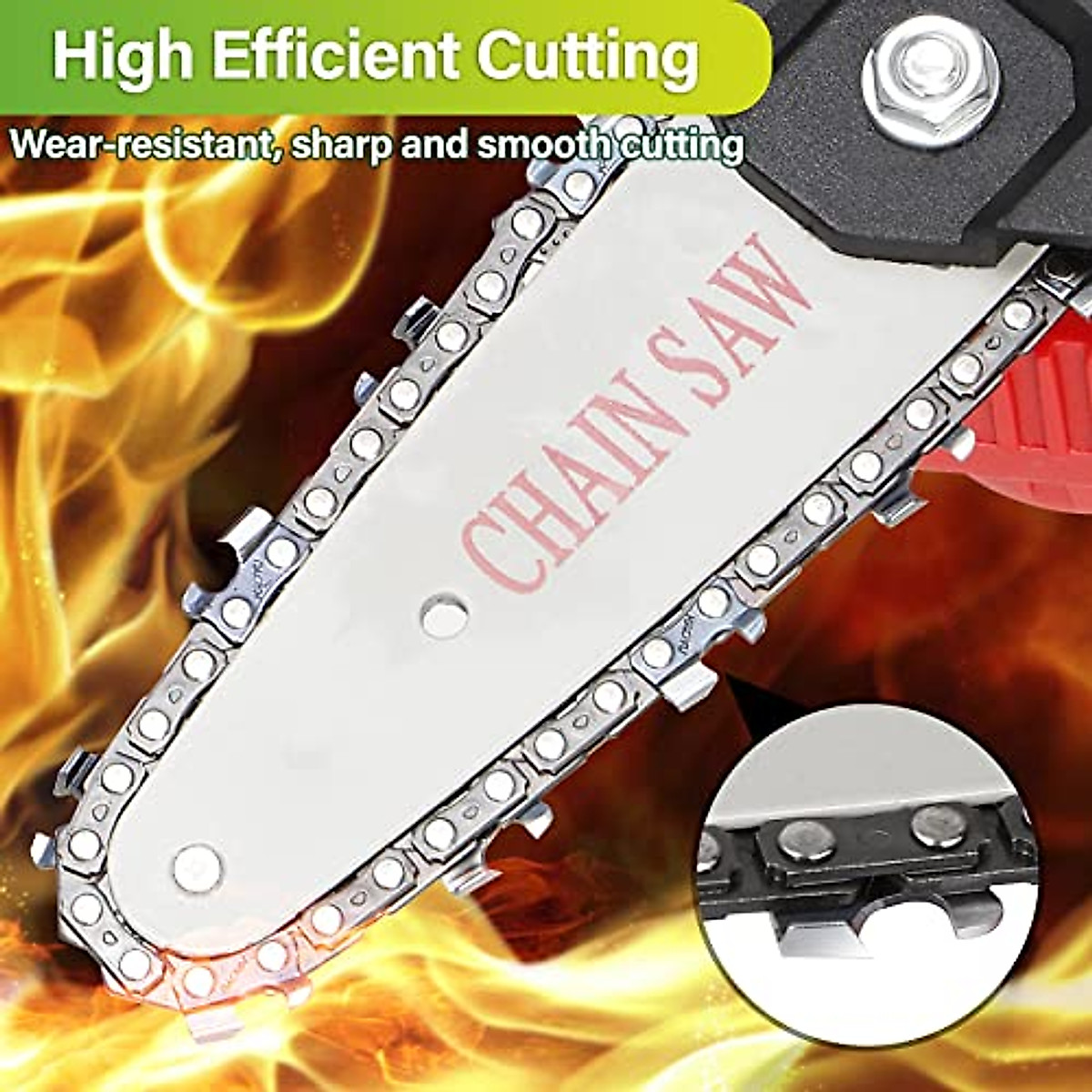 Mini Chainsaw Cordless 4-Inch Electric Power Chain Saws One-Hand Handheld Portable Chainsaws for Tree Branch Wood Cutting