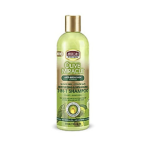 African Pride Olive Miracle 2-in-1 Shampoo and Conditioner, 12 Ounce