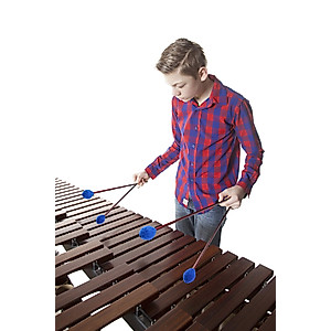 Buytra Medium Hard Yarn Head Keyboard Marimba Mallets with Maple Handle, Blue